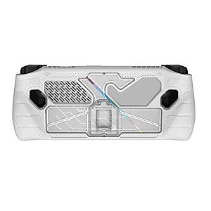 Protective Case with Foldable Kickstand for ASUS Rog Ally 2023 Release Handheld Game Console Full Body Drop-Proof Protector Stand Case with Shockproof,Non-Slip,Anti-Collision (White+Clear)