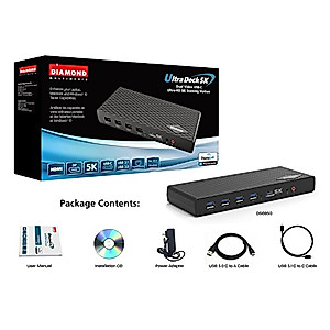 Diamond Multimedia (DS6950) Ultra Dock 5K/4K USB Type-C, Type-A Docking Station and Compatible with Thunderbolt 3 Laptops/Desktop PC’s