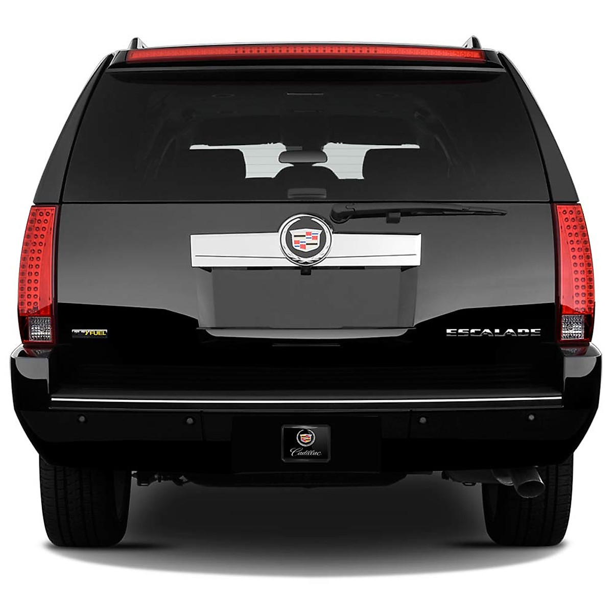 iPick Image, Compatible with - Cadillac UV Graphic Black Metal Face-Plate on ABS Plastic 2 inch Tow Hitch Cover