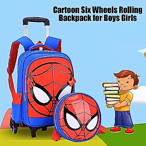 Six Wheels Trolley Suitcase School Bags For Boys Girls Oxford Vacation Rolling Backpack Kids Traveling Luggage
