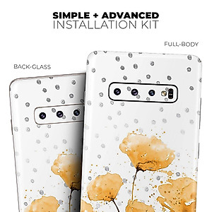 DesignSkinz Karamfila Yellow & Gray Floral V1 Protective Vinyl Decal Wrap Skin Cover Compatible with The Samsung Galaxy S20 (Screen Trim & Back Glass Skin)