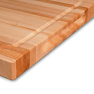 CONSDAN Cutting Board, USA Grown Hardwood, Butcher Block Hard Maple with Invisible Inner Handle, Prefinished with Food-Grade Oil, Suitable for Kitchen Edge Grain, 1-1/2" Thick, 16" L x 12" W