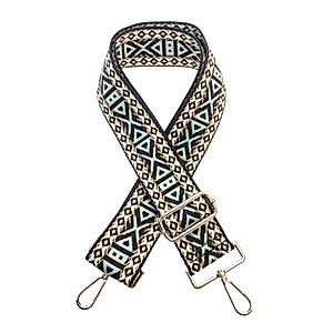 DEEPMEOW Wide Purse Straps Replacement Crossbody, Adjustable Retro Jacquard Guitar Strap, Multi-pattern Shoulder Bag Straps with Gold Hardware for Handbag (B-Retro strap)