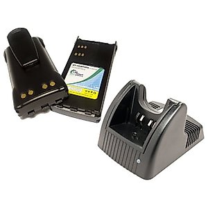 2X Pack - HNN9008 Battery + Charger for Motorola HT1250.LS, Waris HT1250, HT1250.LS+, GP320, MTX950, PR860, HT1200, WPNN4045AR Two-Way Radio (1300mAh, 7.5V, NI-MH)