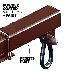 Swurfer Swingset Conversion Bracket - No Tree, No Problem, Convert Your Swingset to a Swurfset, Heavy Duty Horse Glider Bracket for Swing Set Attachment (Brown (2 Pack))