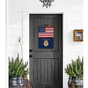 US Merchant Marine Garden Flag - Set Wall Hanger Armed Forces Corps USMC Semper Fi United State American Military Veteran Retire Official - House Banner Small Yard Gift Double-Sided 13 X 18.5