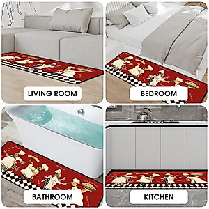 Fat Chef Rugs Kitchen Floor Mats for in Front of Sink, Fat Chef Kitchen Mats for Standing for Kitchen Decor 17"X30"+17"X47"