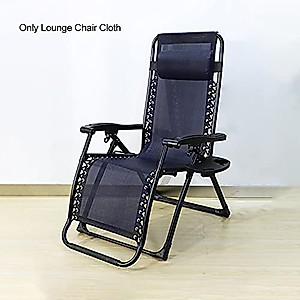 GEZICHTA Ze-ro Gravity Chair Replacement Fabric with 4pcs Rope,Folding Lounge Repair Cloth for Patio Lawn Yard Pool(Blue), free size