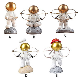 Sempoda Astronaut Glasses Holder, Resin Funny Decorative Eyeglass Holder, Creative Astronaut Glasses Holder Stand for Home Office Decoration, Astronaut Sculpture Holder for Holiday Birthday Gift