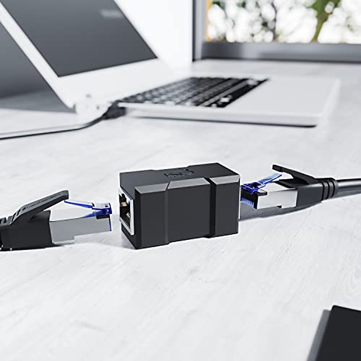 2× RJ45 Coupler with Extra Shielding– Network Cable Connector & Ethernet Cable Extender (Two RJ45 Jacks, Easy Way to Connect/Extend Ethernet Cables, CAT 7 for up to 10Gbit/s, Black) – by CableDirect