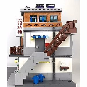 General Jim's Urban Village City Series Street View 3 Story 2706 Modular Building Block Bricks Architectural Building Model or MOC Block Playset with Accessories Shown for Teens and Adults