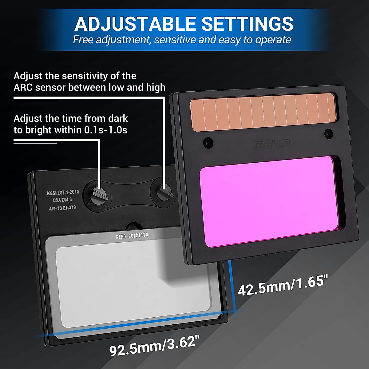 Welding Helmet Auto Darkening: DEKORPO Auto Darkening Welding Welder Helmet Mask Hood Helmets (Blue Eagle)