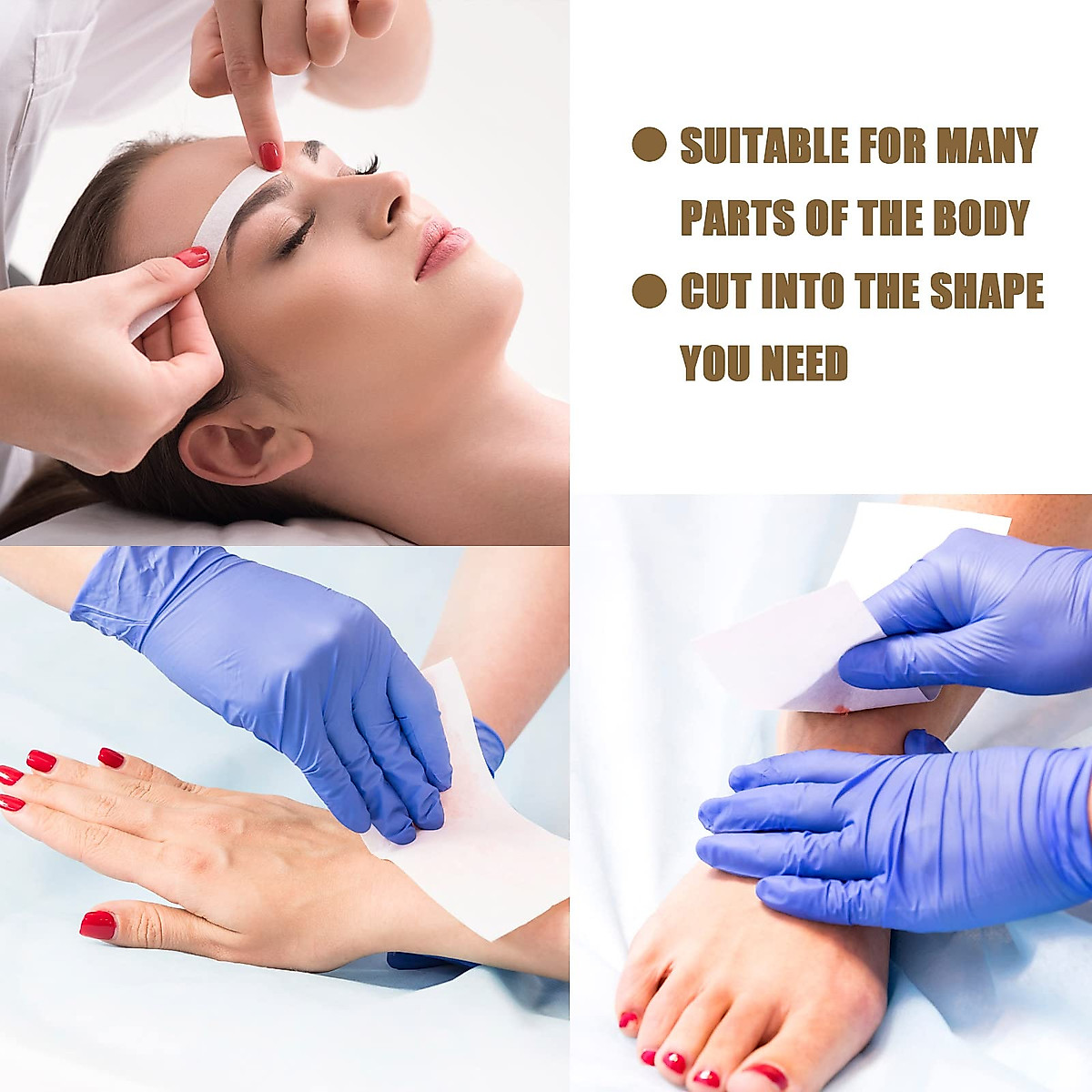 1000 Pcs Wax Strips Non Woven Waxing Strips Hair Removal Wax Strips Skin Body Facial Hair Removal Bikini Wax Strip Paper for Women Men Arms Legs Underarm Hair Eyebrow Armpit (White)