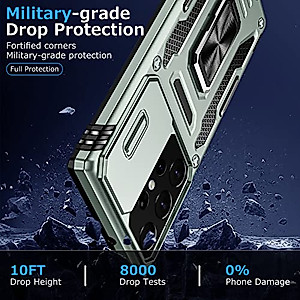 RLUYIDIKS for Samsung Galaxy A13 5G Case with Camera Cover,with Rotatable Metal Ring Kickstand,Samsung Galaxy A13 Case Military Grade Protection,Heavy Duty Shockproof Protective Case,Grey RUS03-06