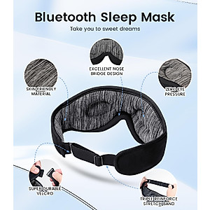 Boodlab Sleep Headphones Bluetooth Sleep Mask, 3D Sleep Eye Mask with Ultra-Thin HD Stereo Speakers Washable Adjustable for Sleeping Side Sleepers, Air Travel,Yoga,Meditation,Holiday Purple