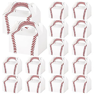 ADXCO 16 Pieces Baseball Treat Boxes Baseball Paper Gift Boxes Candy Snack Goody Bags Boxes for Baseball Sports Party Favors Supplies and Gift Giving