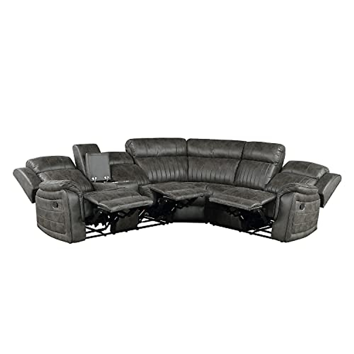 Lexicon Perm 3-Piece Reclining Sectional Sofa, Brownish Gray