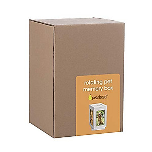 Pearhead Dog or Cat Personalized Memory Box Keepsake, Pet Rainbow Bridge Memorial Urn, Modern Pet Burial Tabletop Urn
