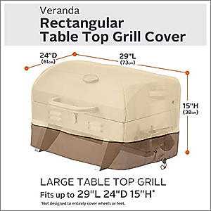 Classic Accessories Veranda Water-Resistant 29 Inch Rectangular Table Top Grill Cover