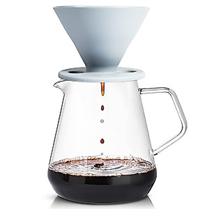 Qullai The Original JavaFlex Premium Foldable Silicone Pour Over Coffee Maker and Storage Pouch. Uses #2 V60 Cone Coffee Filters