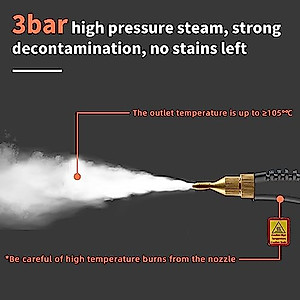 MYWUBAO Handheld Steam Cleaner High Temperature Pressurized Steam Cleaning Machine Portable Car Steamer with Brush Heads for Car Detailing, Kitchen, Bathroom, Grout and Tile(orange)