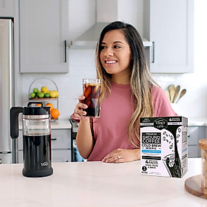Vinci Cafe Cold Brew Reserve Premium Ground Coffee Smooth and Refreshing, Made with 100% Arabica Coffee, Portion Sized, 3 Oz Bag, 4-Count