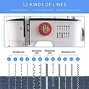 HODLEX Sewing Machines Mini, Portable Sewing Machine for Beginner with 12 Built-in Stitches and Reverse Sewing (519)