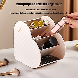 Makeup Brush Holder Organizer, Large Capacity 4 Slot Makeup Organizer for Vanity,Bathroom,Desk Storage Container,Cosmetic Display cases (White)