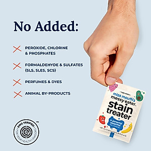 Miss Mouth's Messy Eater Stain Treater Wipes - 5 Pack Stain Remover - Newborn & Baby Essentials - No Dry Cleaning Food, Grease, Coffee Off Laundry, Underwear, Fabric