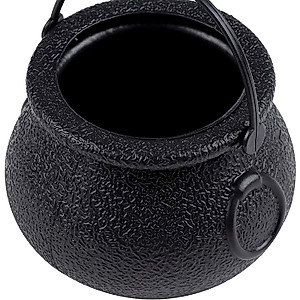 24 PCS Candy Kettle Black Novelty Cauldron Kettles with Handle for Halloween Trick or Treat Party Favors Mini Black Witch Cauldron