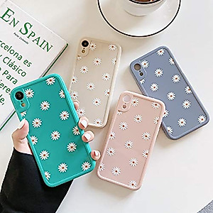 ZTOFERA TPU Back Case for iPhone XR, Daisy Pattern Glossy Soft Silicone Case, Cute Girls Case Slim Lightweight Protective Bumper Cover for iPhone XR - White