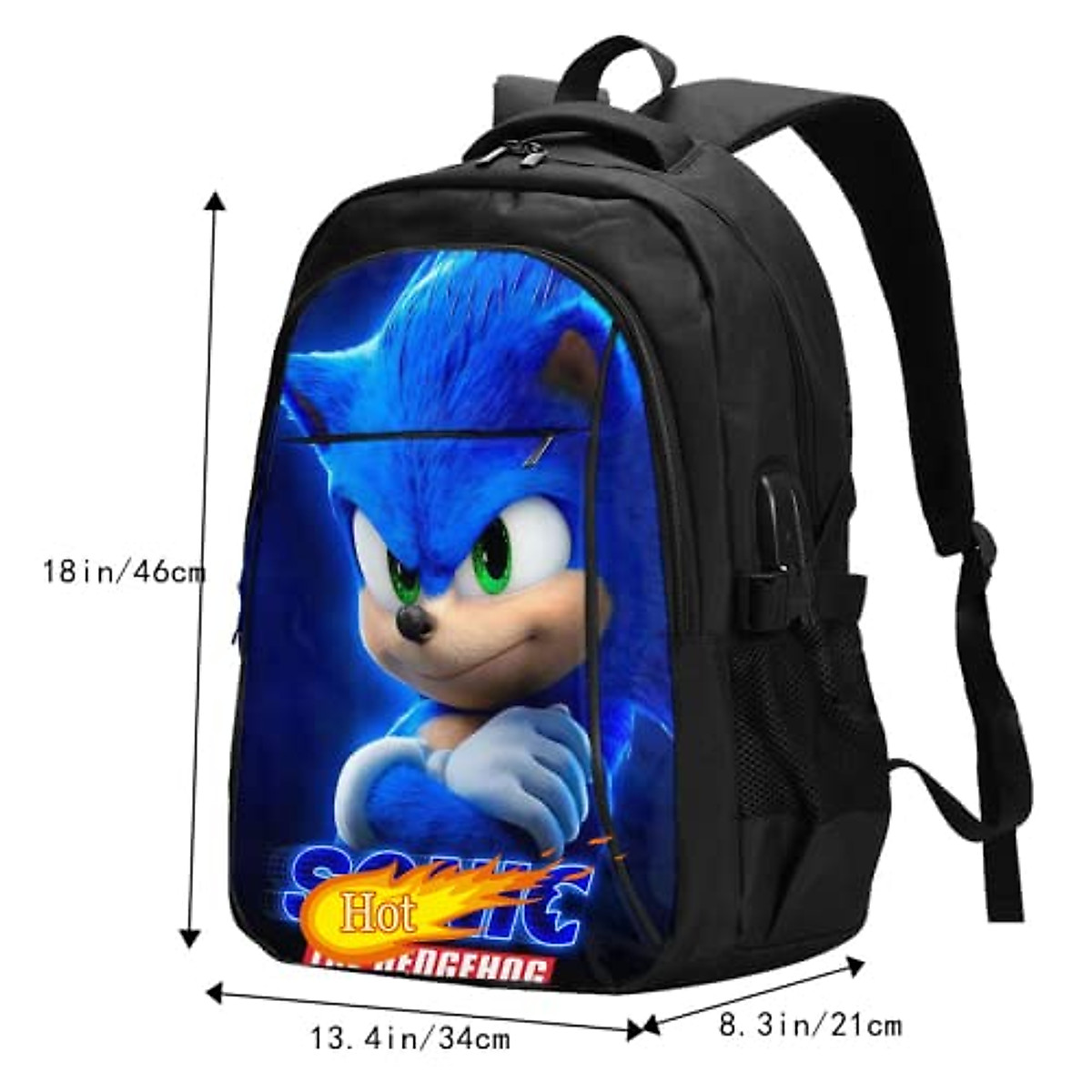 Zulsdeoi Cartoon Laptop backpack durable with USB charging port waterproof computer bag Travel 18 in