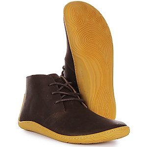 Vivobarefoot Addis Desert Men's Rich-Leather Natural Midtop Bt Ankle Boots (Brown, Size 10)