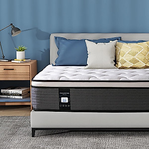 Queen Mattress, 12 Inch Bed in a Box, Cooling Memory Foam Pillow Top, Individually Pocket Coils for Motion Isolation, Medium Firm Support, Body Pressure & Back Pain Relief, CertiPUR-US Certified