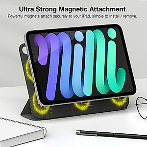 SURPHY Slim Magnetic Case for iPad Mini 6 Case (8.3" 2021), Strong Magnetic Smart Cover (with Microfiber Lining and Magnetic Flap) for iPad Mini 6 6nd Generation (Light Gray)