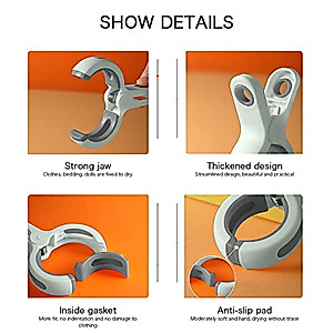 oAutoSjy 5pcs Plastic Clothes Pins, Clothespins Heavy Duty Beach Towel Clips Laundry Clothes Clips, Indoor Outdoor Household Windproof Clamps for Quilt Blanket Curtain, No Trace Fixed Large Clip Green