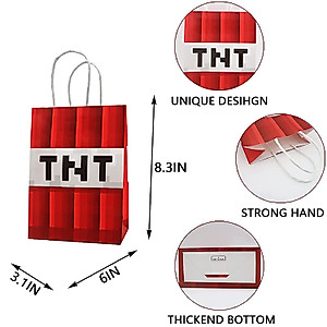 48pc the new pixel Party Gift Bags,Gift Bags Party Supplies for Kids Cute marioo Themed Party, Birthday Decoration Gift Bags Well for Girls or Boys