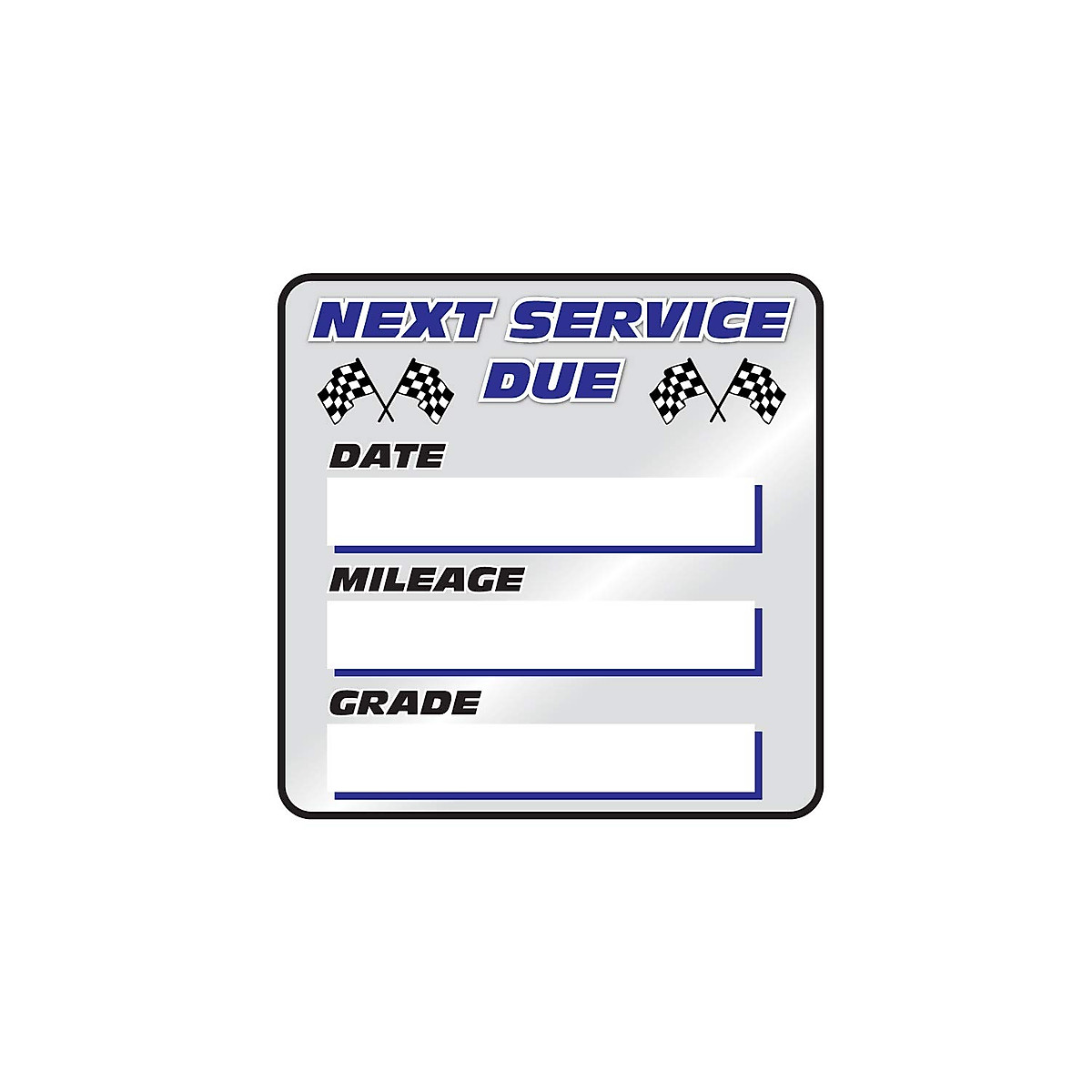 Oil Change/Service Reminder Stickers / 250 Clear Window Labels / 2" x 2" Checkered Flag Oil Change Reminders