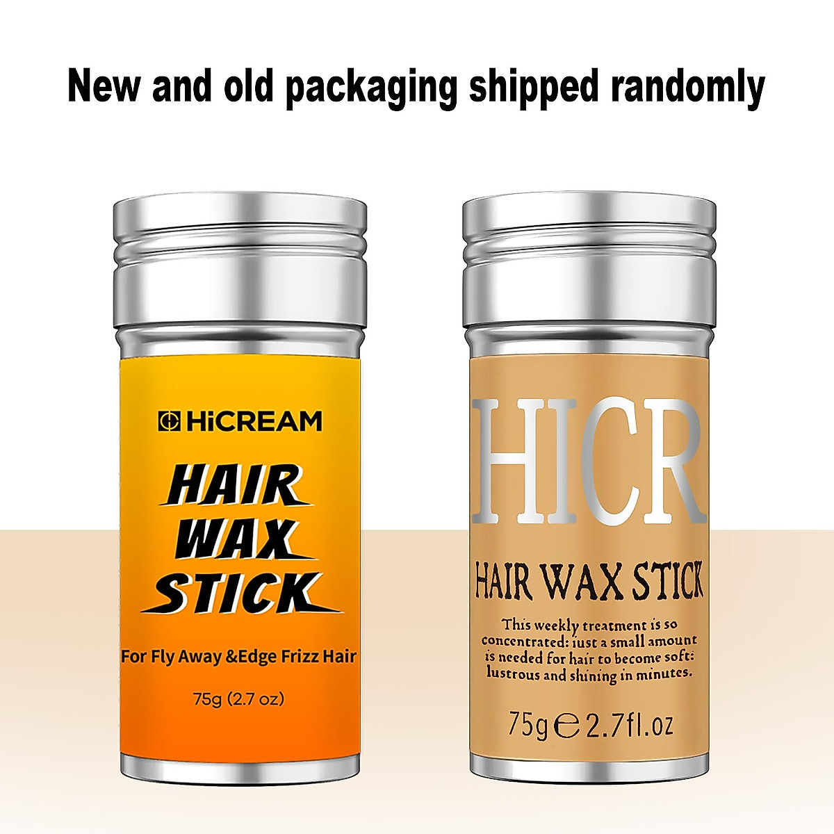 Hicream Hair Wax Stick, 2PCS x 2.7 Oz Wax Stick for Hair Wigs Fly away Hair Tamer Stick for Smoothing Flyaways & Taming Frizz, Flyaways Hair Stick Hair Wax