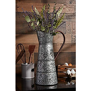 DII Galvanized Metal Decor, Rustic Farmhouse, Pitcher, Silver