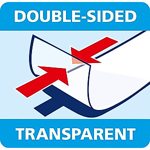 tesafilm Double-Sided Adhesive Tape - Easy hanging of Paper, Photos and Decorations, 1 Roll, 24.6 ft x 0.5 in, Transparent