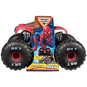 Monster Jam Marvel Mega Spider-Man RC Monster Truck, All-Terrain, Over 2 Feet Long, 1:6 Scale, Super Hero Kids Toys for Boys and Girls Ages 4 and Up