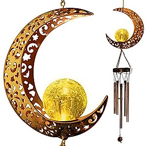 Moon Solar Handmade Chimes for mom Moon Decor for Outside Outdoor Clearance Gardening Gifts Birthday Gifts for mom for Women Grandma Gifts Christmas Decorations mom Day Light Gift