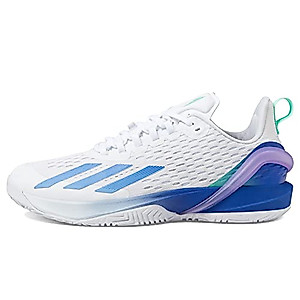 adidas Women's Adizero Cybersonic Sneaker, White/Blue Fusion/Pulse Mint, 7.5