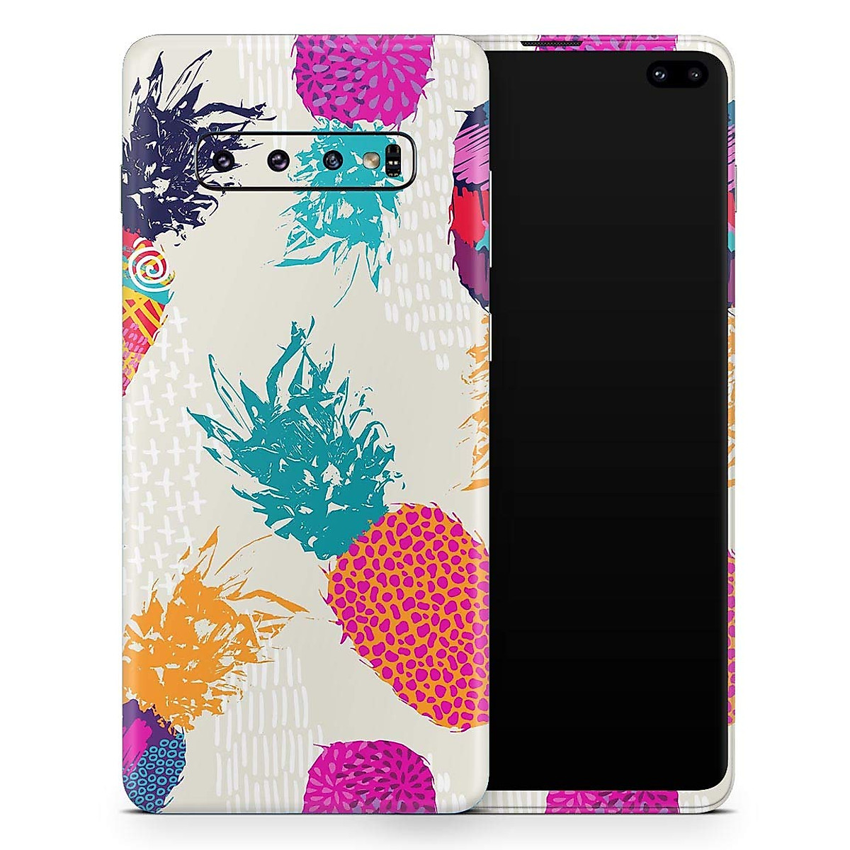 DesignSkinz Retro Summer Pineapple v2 Protective Vinyl Decal Wrap Skin Cover Compatible with The Samsung Galaxy S20 (Screen Trim & Back Glass Skin)