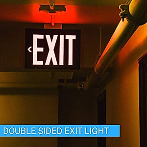 OSTEK Red LED Exit Emergency Sign Light - Standard - Battery Backup, Dual LED Lamp ABS Fire Resistance UL-Listed 120-277V (RED EXIT SIGN)