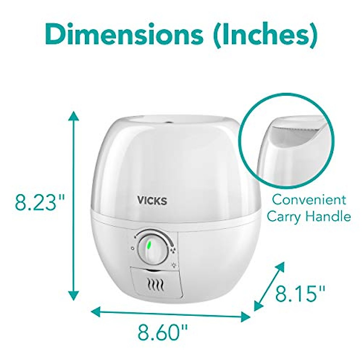 Vicks Filter-Free 3-in-1 SleepyTime Humidifier, Diffuser and Night-Light, Visible Ultrasonic Cool Mist Humidifier with Essential Oil Diffuser for Baby and Kids, White, Standard