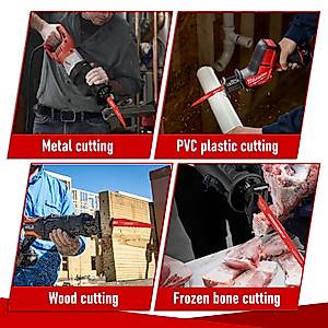 Souyou 25 Pack 6 Inch 6/12 Tpi Reciprocating Saw Blade Bi-Metal Steel Demon with Perma-Shield Coating for Cutting Wood Metals