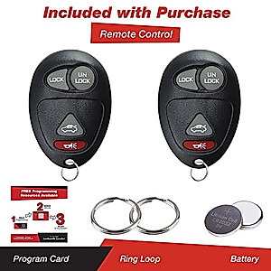 KeylessOption Keyless Entry Remote Control Car Key Fob Replacement for L2C0007T (Pack of 2)