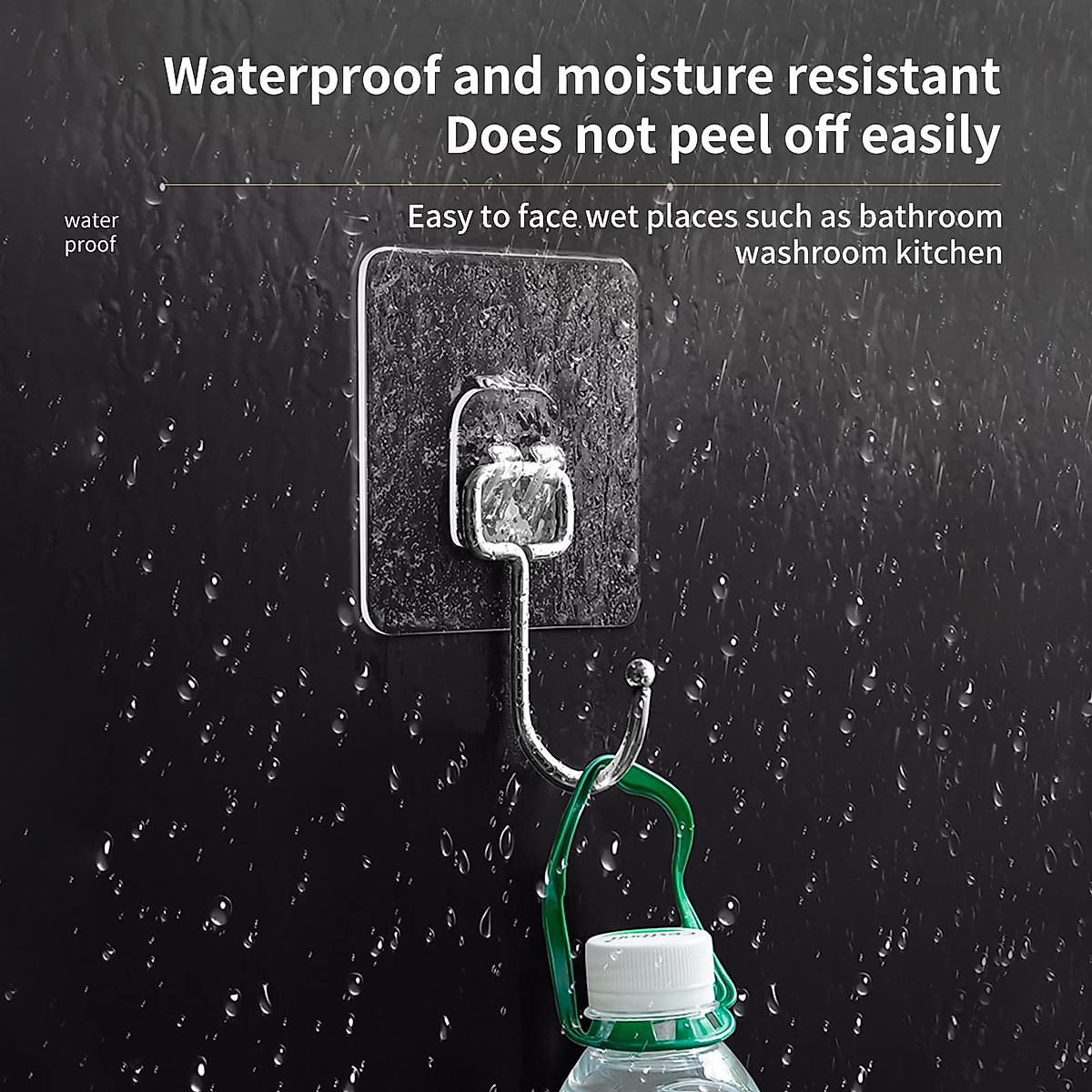 YHmall Wall Hooks 22lb(Max) Transparent Seamless Coat Hooks,Waterproof and Oilproof,Bathroom Kitchen Heavy Duty Self Adhesive Hooks (10,Pro Max)